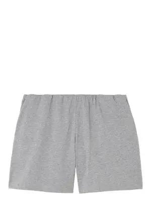 Skin Two-tone Organic Pima Cotton-jersey Shorts - Gray