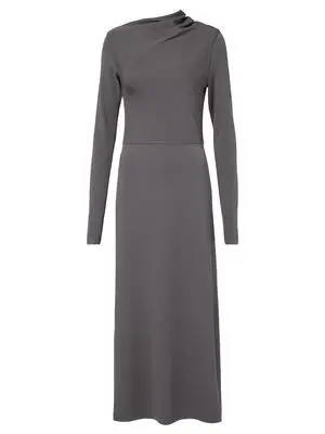 TOTEME Draped Jersey Midi Dress - Grey