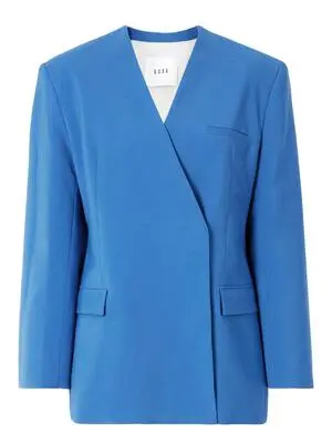ESSE STUDIOS Homme Double-breasted Oversized Woven Blazer - Blue