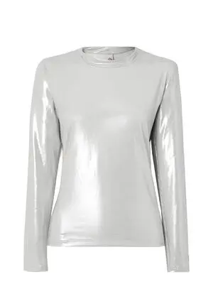 JETSET Glazy Metallic Stretch-jersey Ski Top - Silver