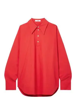 INTERIOR The Regatta Oversized Cotton Poplin Shirt - Red