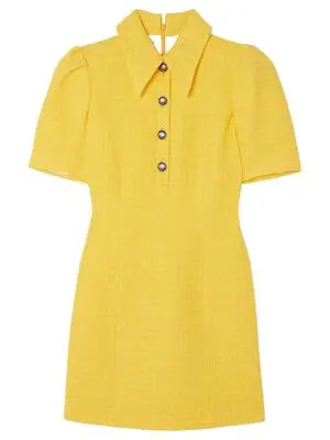 Alessandra Rich Bouclé Mini Dress - Yellow