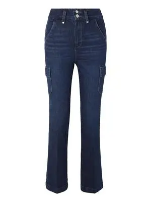 Paige Dion High-rise Flared Cargo Jeans - Blue