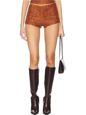 Superdown Maja Sequin Shorts - Rust