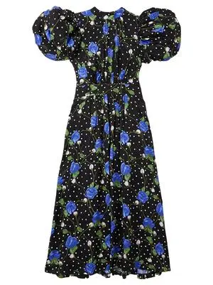 ROTATE BY BIRGER CHRISTENSEN Noon Open-back Printed Satin Midi Dress - Multi