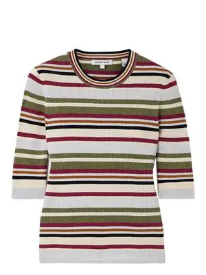 Veronica Beard Kavya Striped Ribbed-knit Sweater - Multi