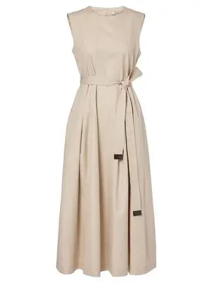 MAX MARA S Max Mara Amina Pleated Cotton Midi Dress