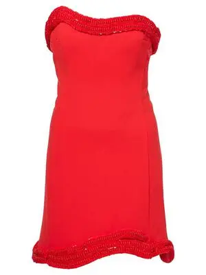 Simkhai Saskia Strapless Crepe Mini Dress - Red