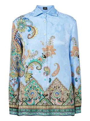Etro Paisley Print Silk Blend Shirt - Multicoloured