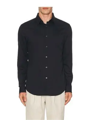 Theory Sylvain Structure Knit Shirt In . Also - Navy