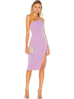 LOVERS AND FRIENDS One Shoulder Midi Dress With Front Slit - Purple