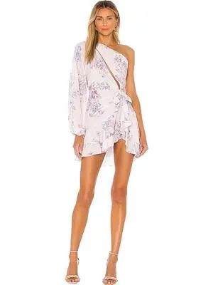 MICHAEL COSTELLO X Revolve Floral Print One-shoulder Mini Dress - Lavender