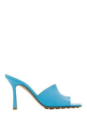 Bottega Veneta Bottega Veneta Stretch Leather Square-Toe Stiletto Sandals Blue