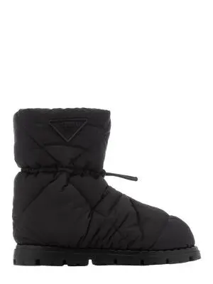 Prada Quilted Nylon Down Ankle Boots - Black