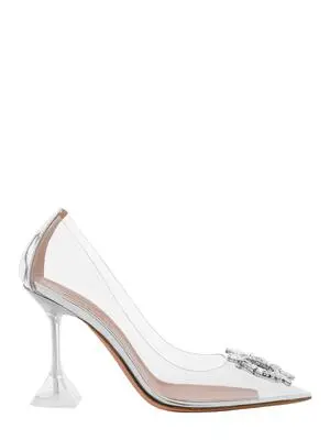 Amina Muaddi Begum Crystal-embellished Pvc Pumps - Clear
