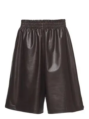Bottega Veneta Long Leather Boxer Shorts - Brown
