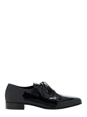 Prada Patent Leather Lace Up Oxfords - Black