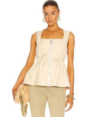 Bottega Veneta Washed Fluid Parachute Top - Seashell