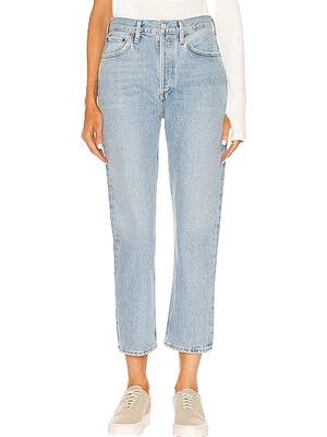 AGOLDE Riley High Rise Straight Crop Jeans - Dimension