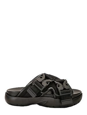 Bottega Veneta Slide Sandals With Dual Buckle Detail - Black