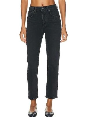 AGOLDE AGOLDE Riley High Rise Straight Crop Jeans Panoramic