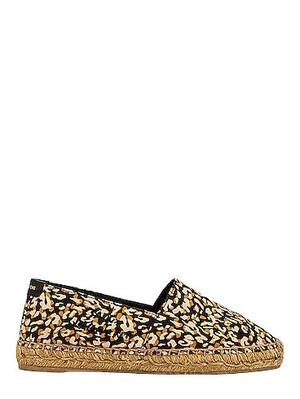 Saint Laurent Signature Espadrille Flats - Nero Multicolor