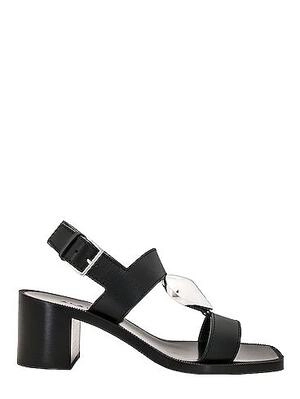 Alaïa ALAÏA Heart Detail Block Heel Sandal Noir