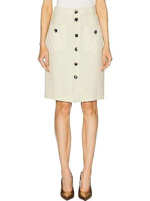 SAINT LAURENT Saint Laurent Button-Detailed Canvas Skirt