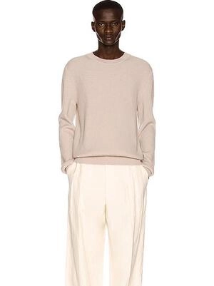 THE ROW Benji Crew Neck Knit - Limestone