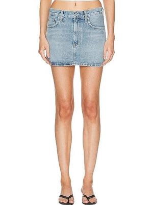 AGOLDE Alek Mini Skirt In Denim - Force