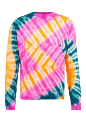 THE ELDER STATESMAN Zig-dyed Cashmere Sweater - Multicoloured