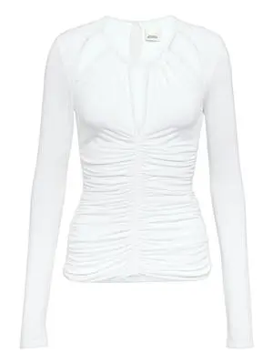 Isabel Marant Étoile Levona Cutout Ruched Jersey Top - White
