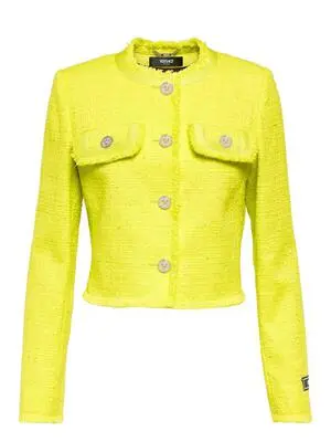 Versace Cotton-blend Bouclé Jacket - Yellow