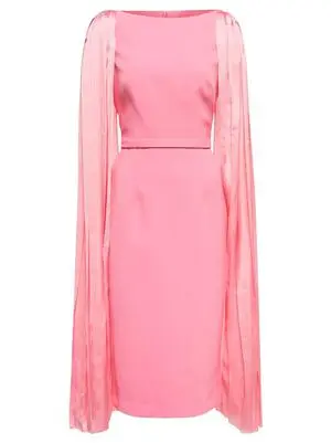 Safiyaa Essiah Crepe And Satin Midi Dress - Pink