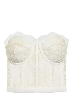 Alexander McQueen Guipure Lace Bustier - White