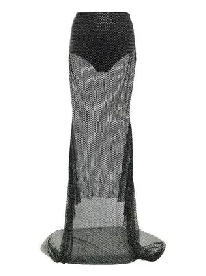 Giuseppe Di Morabito Giuseppe Di Morabito Crystal-Embellished Mesh Maxi Skirt Black