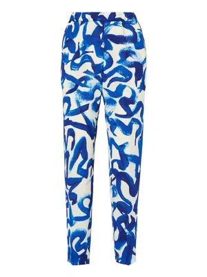 Dries Van Noten Printed Slim Pants - Blue