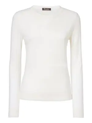 Loro Piana Piuma Cashmere Sweater - White