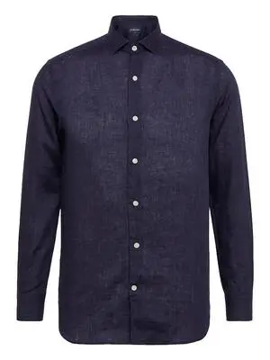 Frescobol Carioca Long-sleeved Linen Shirt - Blue