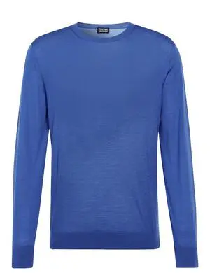 Zegna Crewneck Wool Sweater - Blue