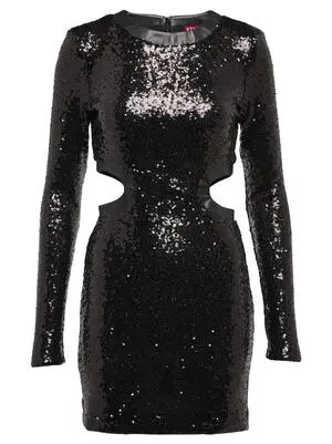 Staud Dolce Sequined Cut-out Mini Dress - Black