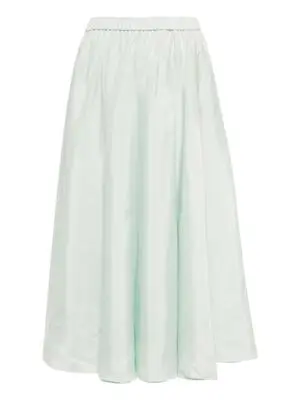 JOSEPH Smithfield Silk Midi Skirt - Green