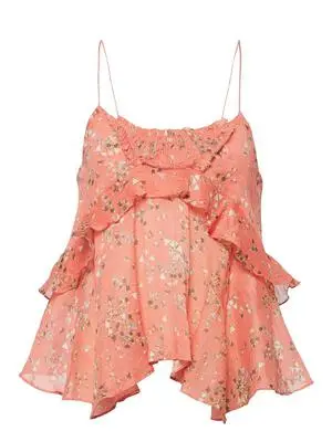 Isabel Marant Étoile Anissa Floral Print Cotton And Silk Tank - Pink