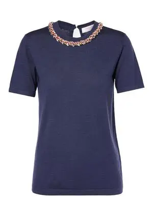 Carolina Herrera Embellished Wool And Silk Sweater - Multicoloured
