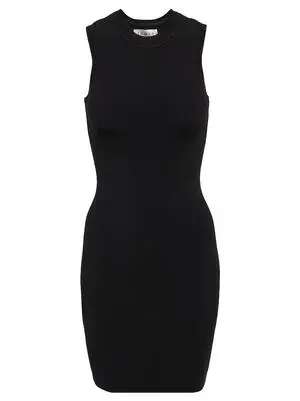 Victoria Beckham Sleeveless Ribbed Knit Mini Dress - Black