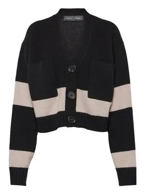 Proenza Schouler Sofia Cropped Cardigan In Wool And Cashmere - Black