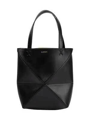Loewe Leather Tote Bag - Black