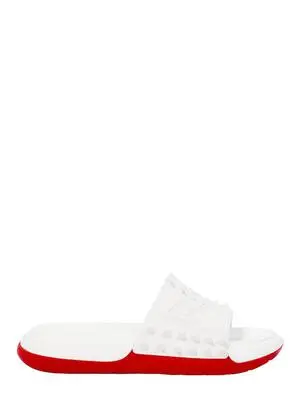 CHRISTIAN LOUBOUTIN Take It Easy Embellished Rubber Slides - White