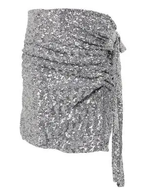 Rabanne Sequined Mini Skirt - Silver