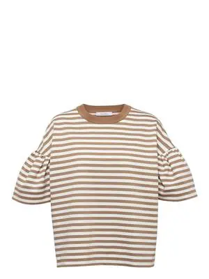 MAX MARA Max Mara Striped Jersey T-Shirt With Voluminous Sleeves